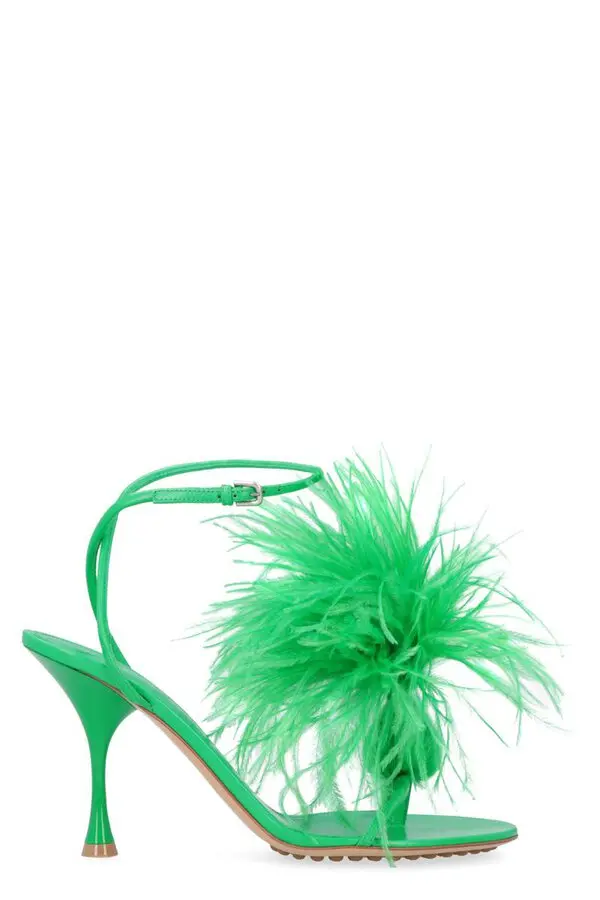 Bottega Veneta Dot Leather Feather Sandals