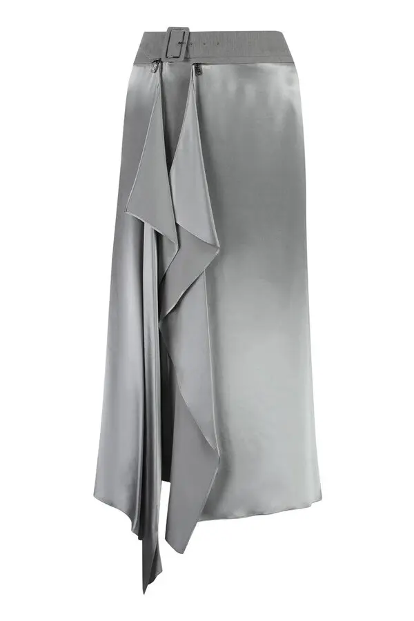 Fendi Rib Flared Skirt - Grey