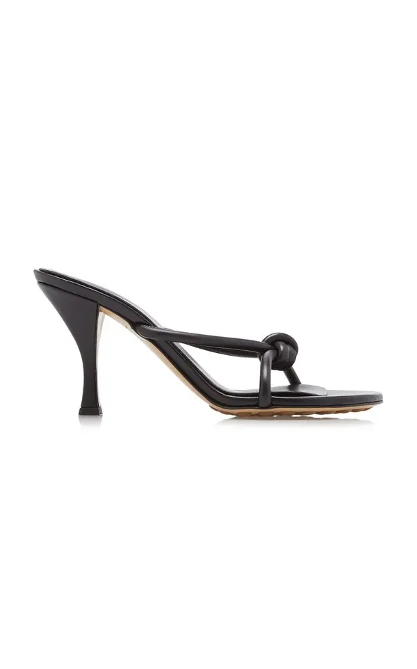 Bottega Veneta Blink Leather Sandals - Black