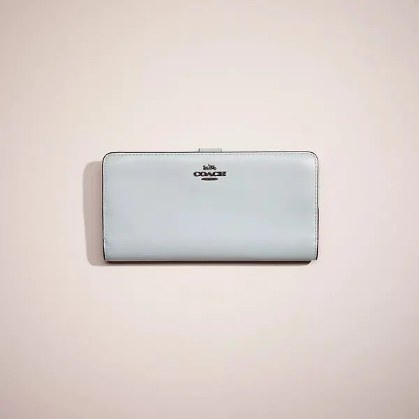 Coach Restored Skinny Wallet - Dark Gunmetal/pale Blue | Editorialist