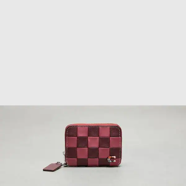 COACHTOPIA Zip Around Wallet In Checkerboard Upcrafted Leather - Black ...