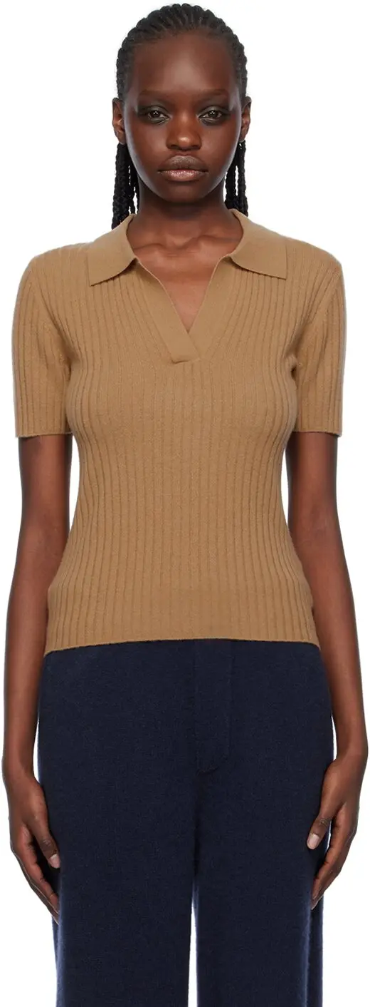 Arch4 Tan Jennifer Cashmere Polo In Walnut - 52% Off | Editorialist