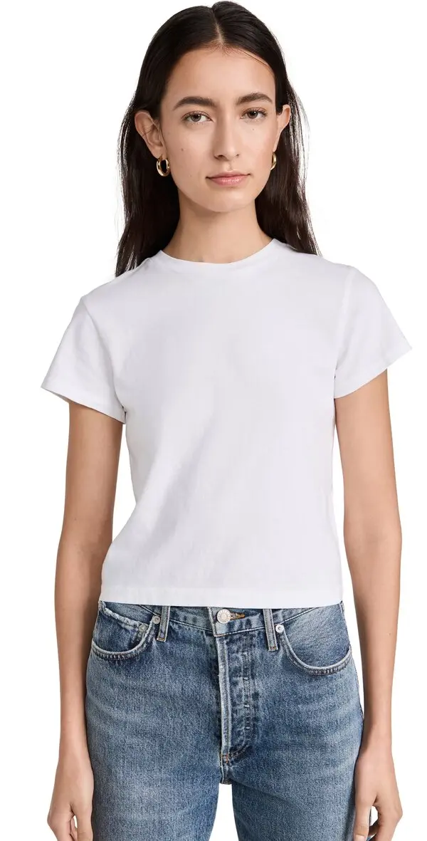 AGOLDE Adine Shrunken Tee - White
