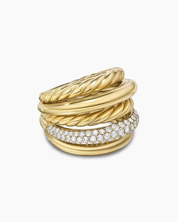 David Yurman Dy Mercer™ Multi Row Ring In 18k Yellow Gold With S, 21mm ...