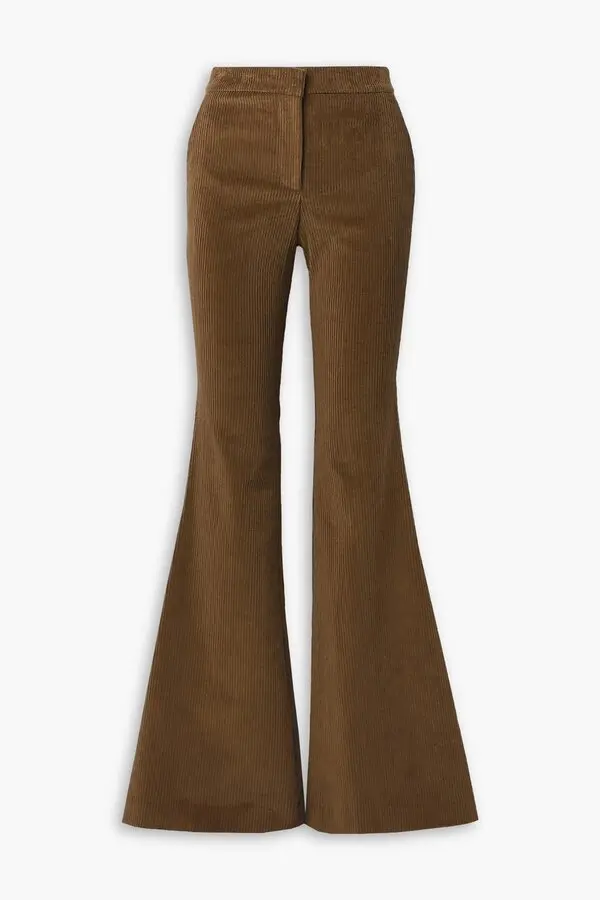 Adam Lippes Cotton-blend Corduroy Flared Leg Trousers