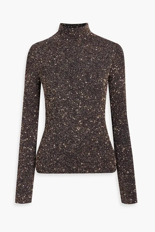 Proenza Schouler Cutout Sequined Crochet-knit Turtleneck Sweater