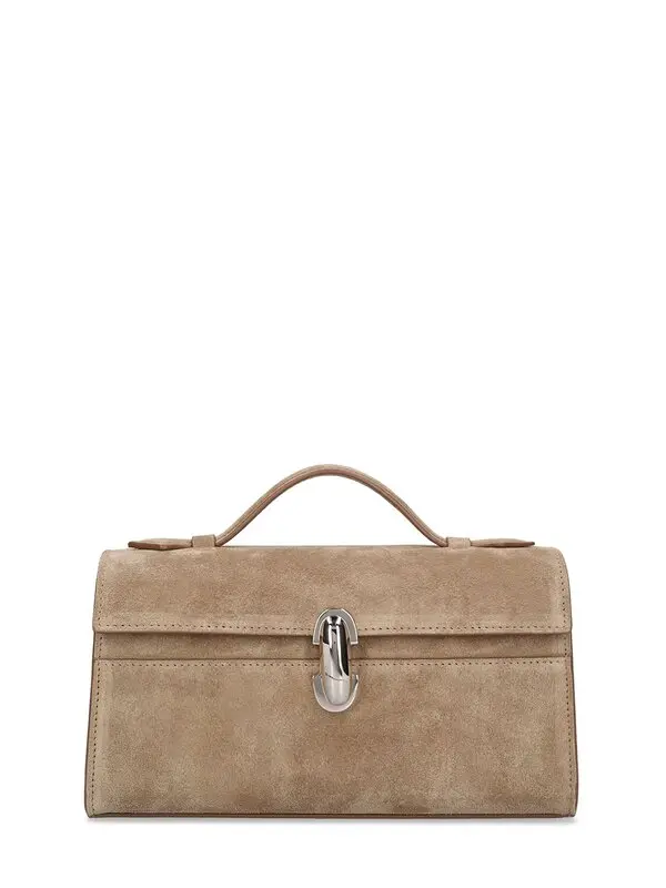 Savette The Symmetry Suede Top Handle Bag - Clay | Editorialist