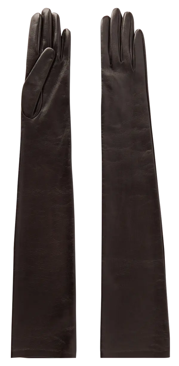 THE ROW Simon Leather Gloves - Brown