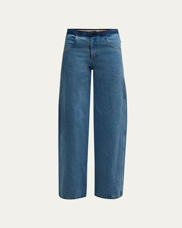 Christopher Esber Deconstructed Denim Straight-leg Jeans - Indigo
