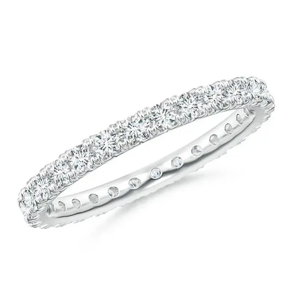 Buy ANGARA Fishtail-set Diamond Eternity Wedding Ring - White Gold/h At ...