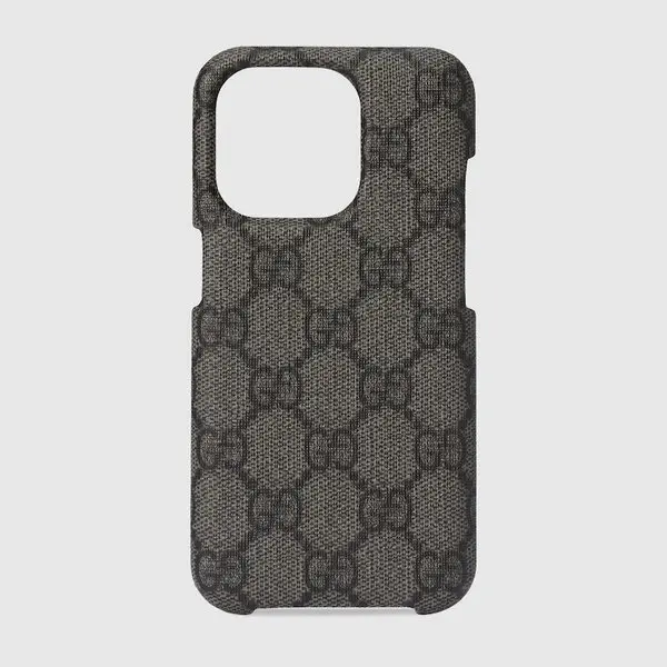 iPhoneアクセサリー GUCCI iPhone 15Pro case Gucci Ophidia Gg Iphone 15 Pro Case Gg Canvas - Grey | Editorialist
