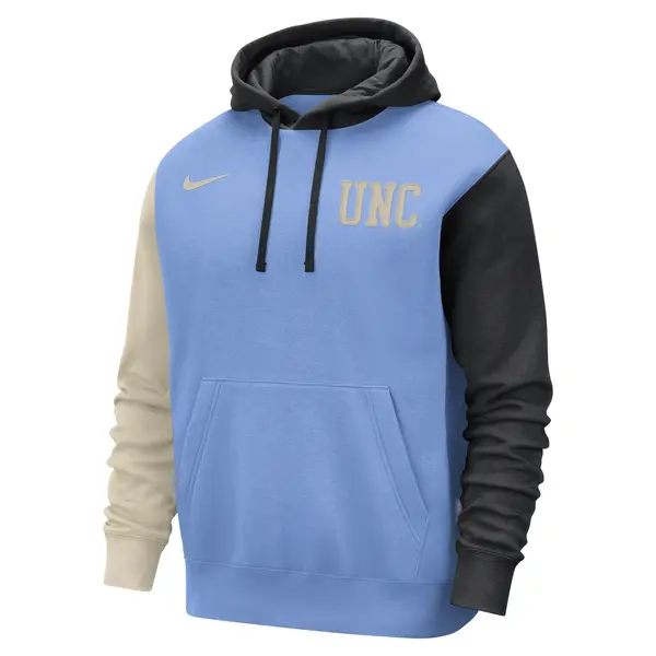 Nike Unc Club Fleece Pullover Hoodie Blue Editorialist