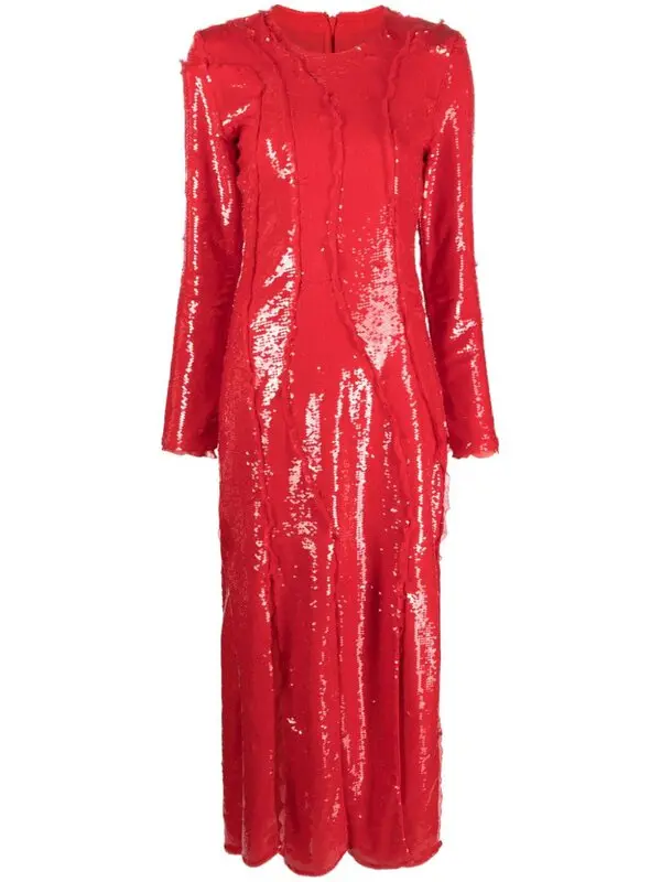 GANNI Lace-embellished Sequinned Gown
