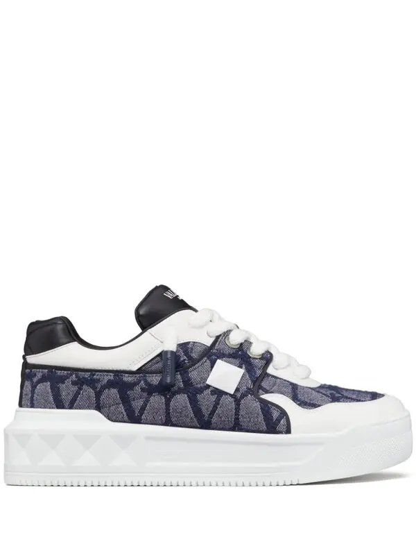 Valentino Garavani One Stud Xl Toile Iconographe Sneakers - Blue