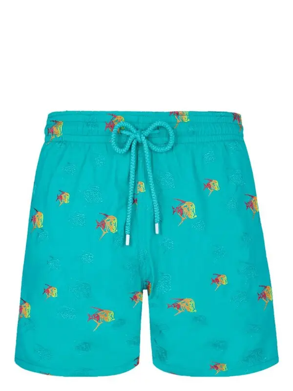 Vilebrequin Piranhas Embroidered Swim Shorts - Green