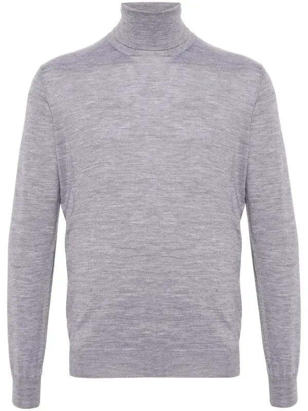 DELL'OGLIO Roll-neck Knit Jumper - Grey