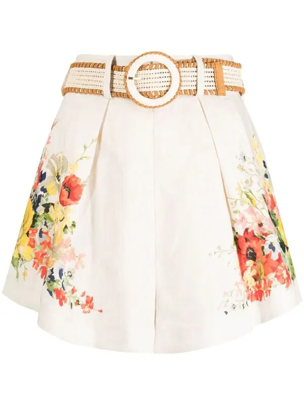 Zimmermann Floral-print Linen Shorts