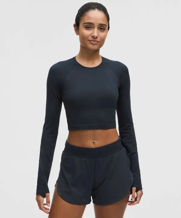 Lululemon Swiftly Tech Cropped Long-sleeve Shirt 2.0 - True Navy