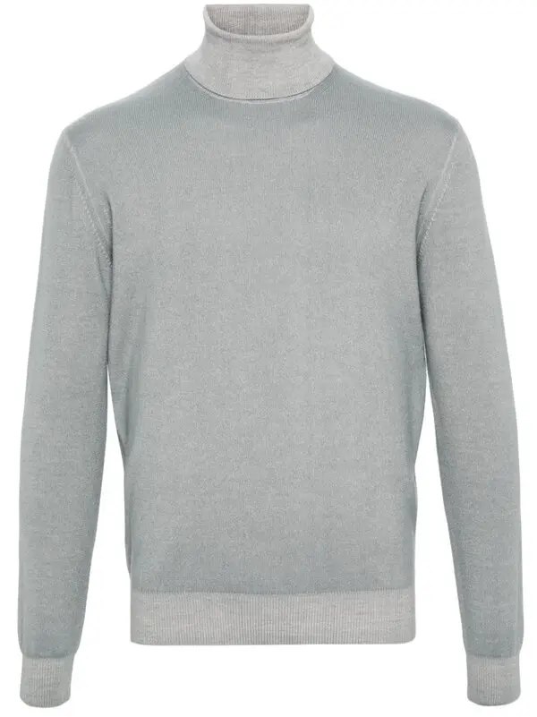 DELL'OGLIO Roll-neck Knitted Jumper - Grey