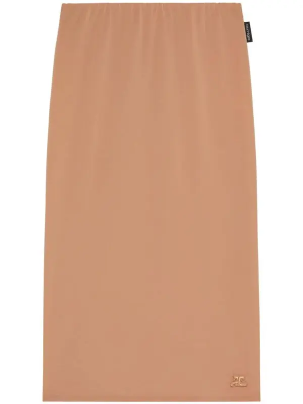 COURREGES Semi-sheer Midi Skirt - Neutrals