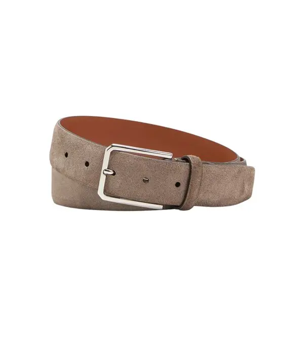 Santoni Suede Square-buckle Belt - Brown