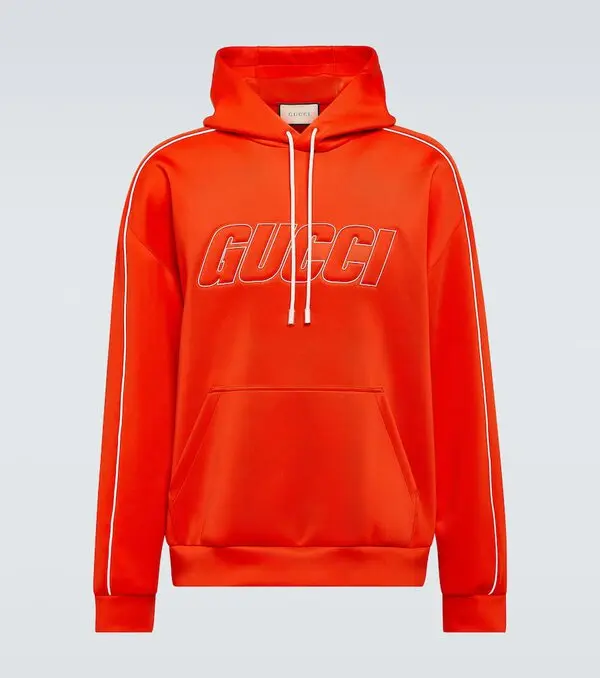 Gucci Logo Neoprene Hoodie Orange Editorialist