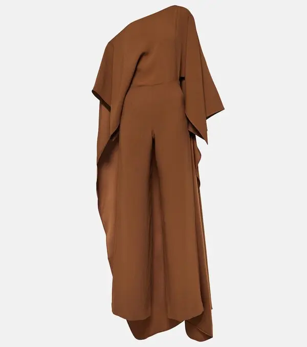 TALLER MARMO Jerry Draped Wide-leg Jumpsuit - Brown