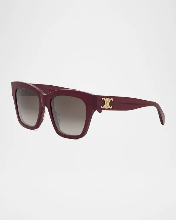 Celine Triomphe Square Sunglasses - Shiny Bordeaux Gradient Brown