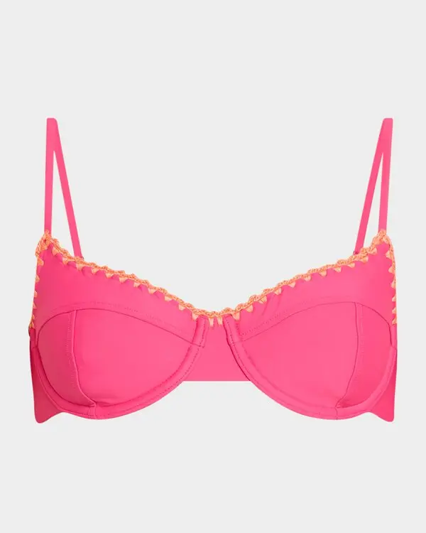 Ramy Brook Emmeline Crochet-trim Bikini Top - Pnkpat