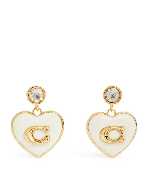 Coach Heart Droplet Earrings - Gold | Editorialist