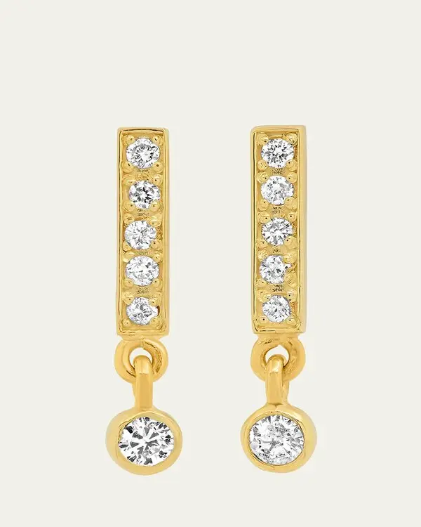 JENNIFER MEYER Diamond Bar Stud Earrings - Gold