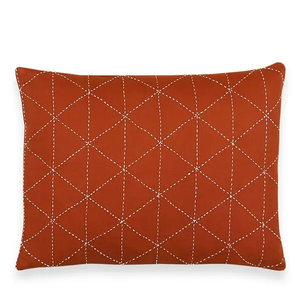 ANCHAL Small Graph Throw Pillow - Rust