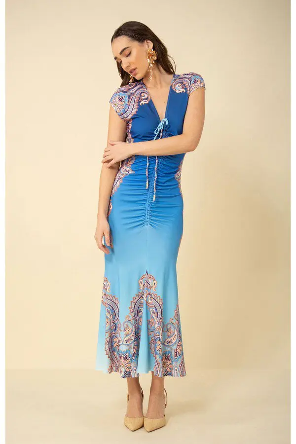 Hale Bob Samantha Midi Jersey Dress - Blue