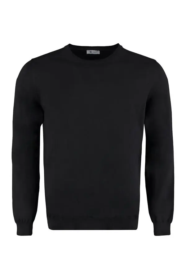 THE (ALPHABET) Fine-knit Cotton Sweater - Black