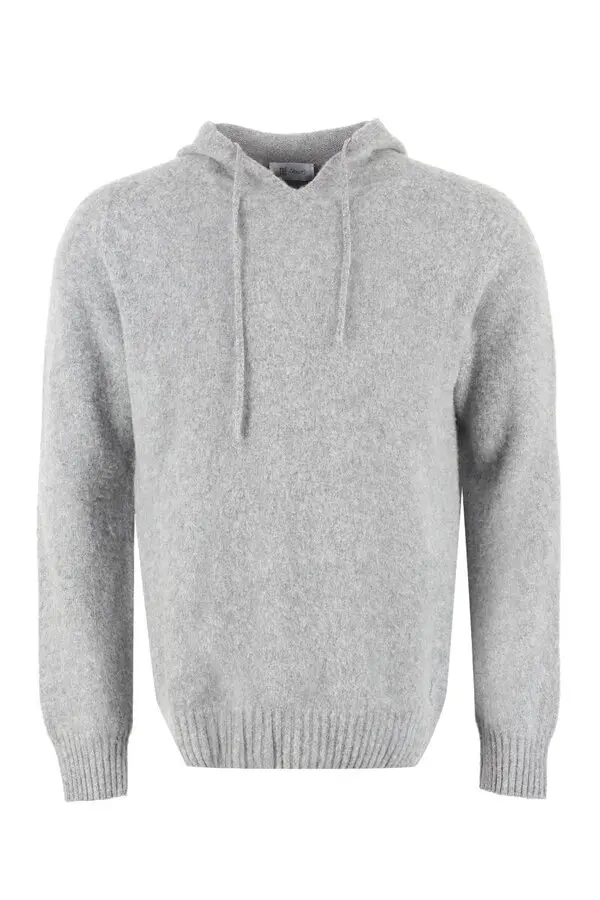 THE (ALPHABET) Knitted Hoodie - Grey