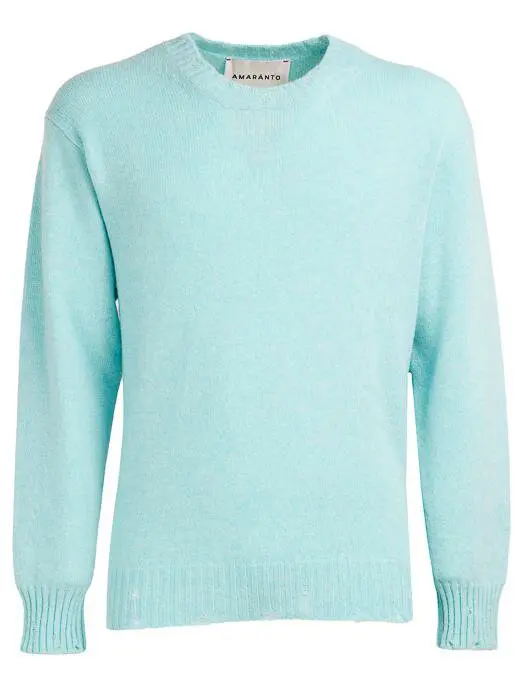 Buy AMARANTO Crew-neck Sweater - Blue At 33% Off | Editorialist