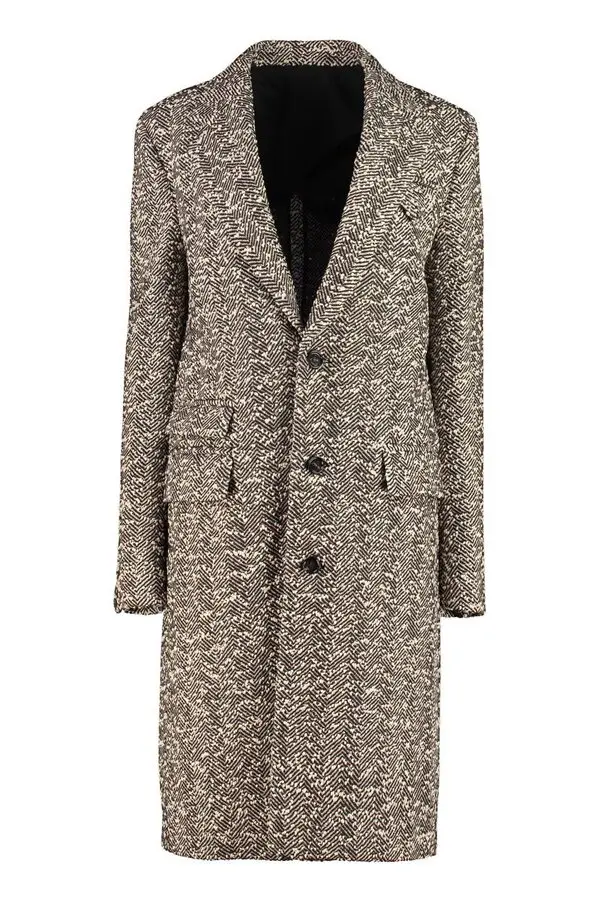 Bottega Veneta Single-breasted Boucle' Fabric Coat
