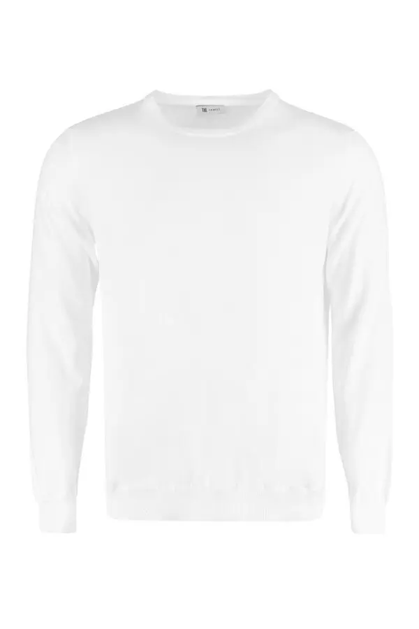 THE (ALPHABET) Fine-knit Cotton Sweater - White