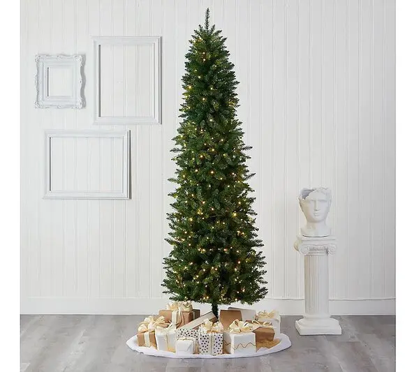 NEARLY NATURAL 7' Slim Green Mountain Faux Chri Tmas Tree
