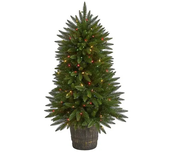 NEARLY NATURAL 5 Ft. Sierra Tree W/200 Multicol Red Led