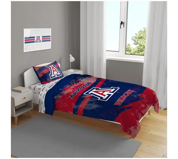 PEGASUS SPORTS Ncaa Slanted Stripe Twin 4-piece Bed In A Bag