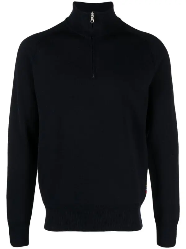 Orlebar Brown Lennard Zip-up Merino Wool Jumper - Blue