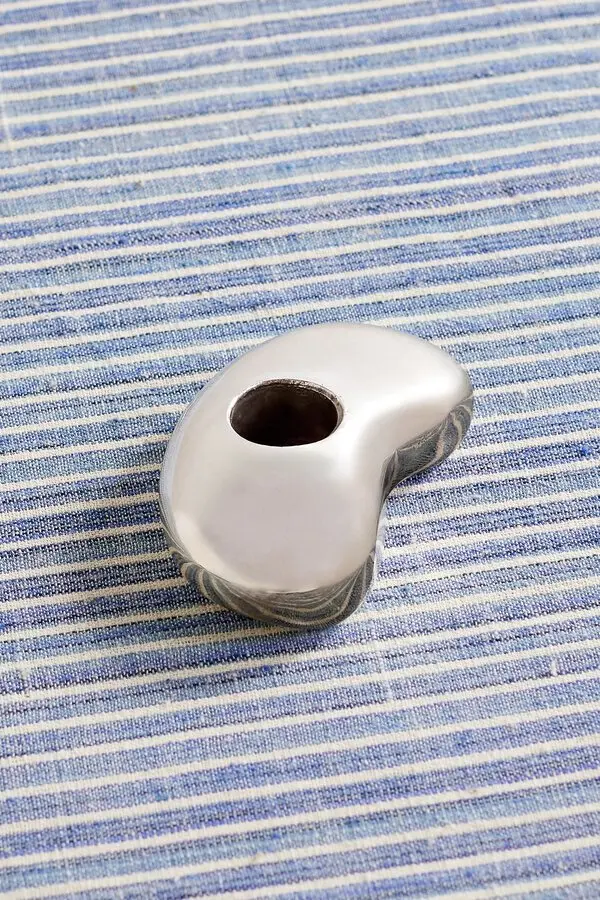 GOHAR WORLD Bean -plated Candle Holder - Silver