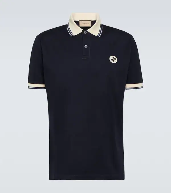 Gucci Interlocking G Piqué Polo Shirt Black Editorialist