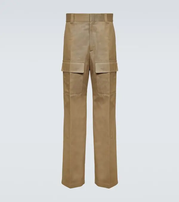 Gucci Wide-Leg Cotton Cargo Pants Brown Editorialist