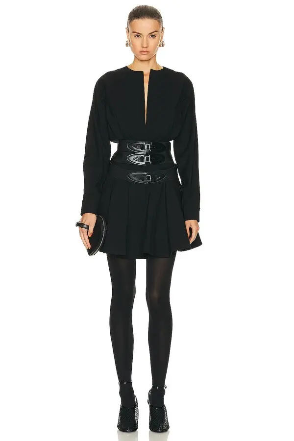 Alaïa Long Sleeve Buckle Dress - Noir Ala?a