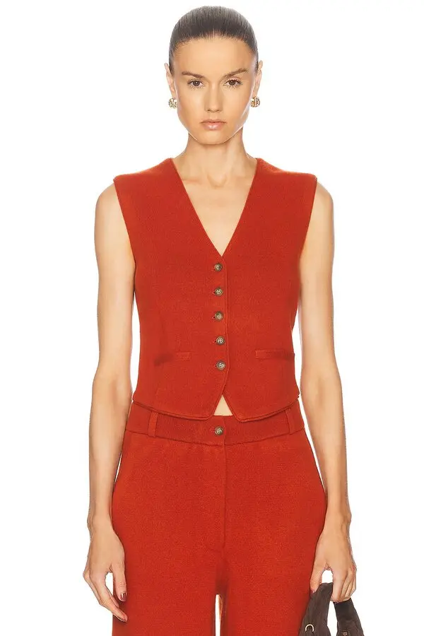 Guest In Residence Tailored Vest - Chai