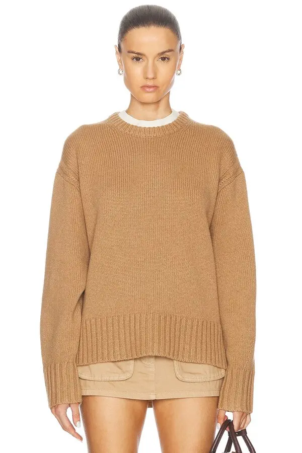 Guest In Residence Cozy Crew Cashmere Sweater - Almond
