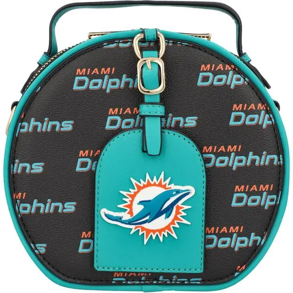 CUCE Miami Dolphins Repeat Logo Round Bag - Black | Editorialist