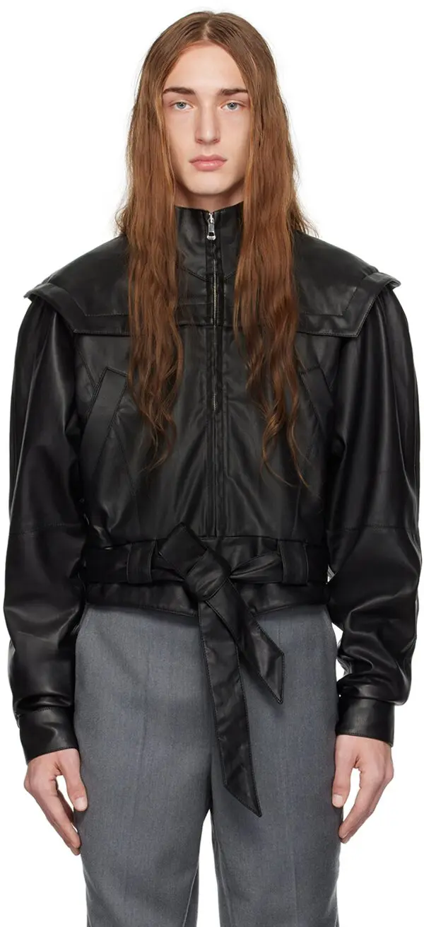 Situationist Zip Faux-Leather Jacket In Black - 70% Off | Editorialist